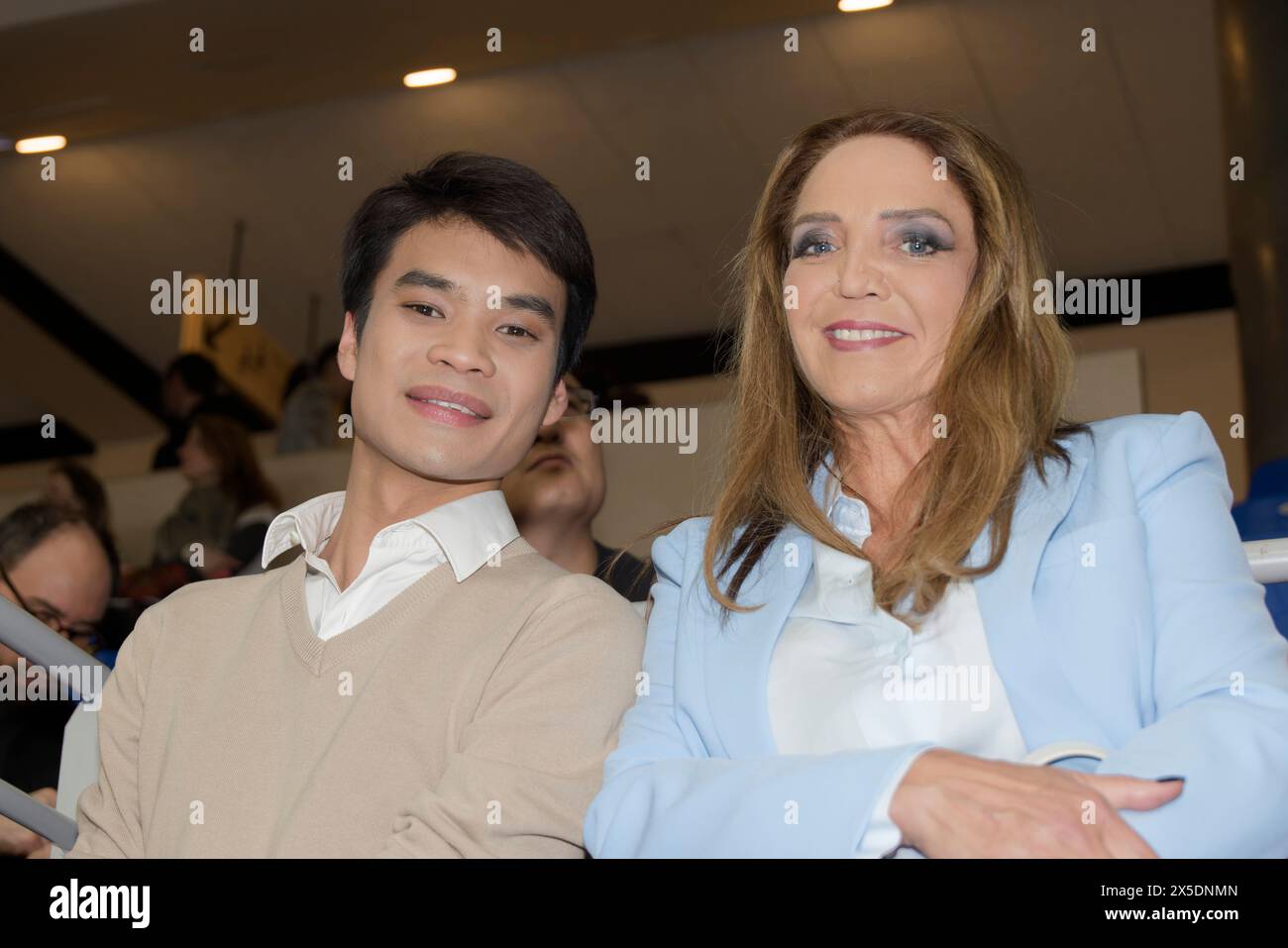 Paris, France. 7 mai 2024. Le mannequin et acteur Jeremy Bellet et la chanteuse Singrid Campion ...