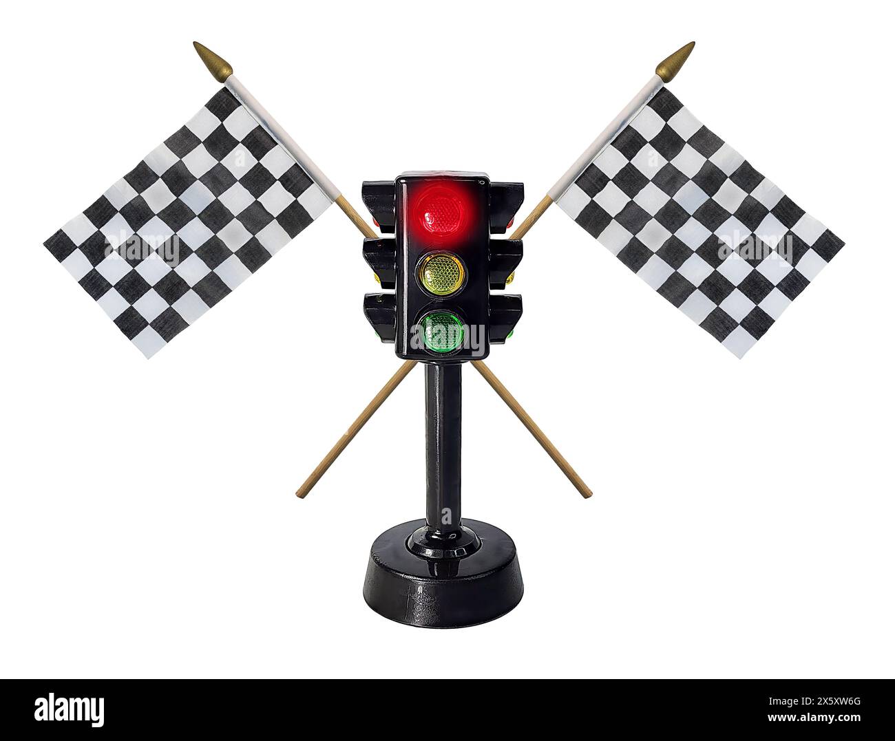 Drapeau ã damier rouge et noir Banque d'images détourées - Alamy