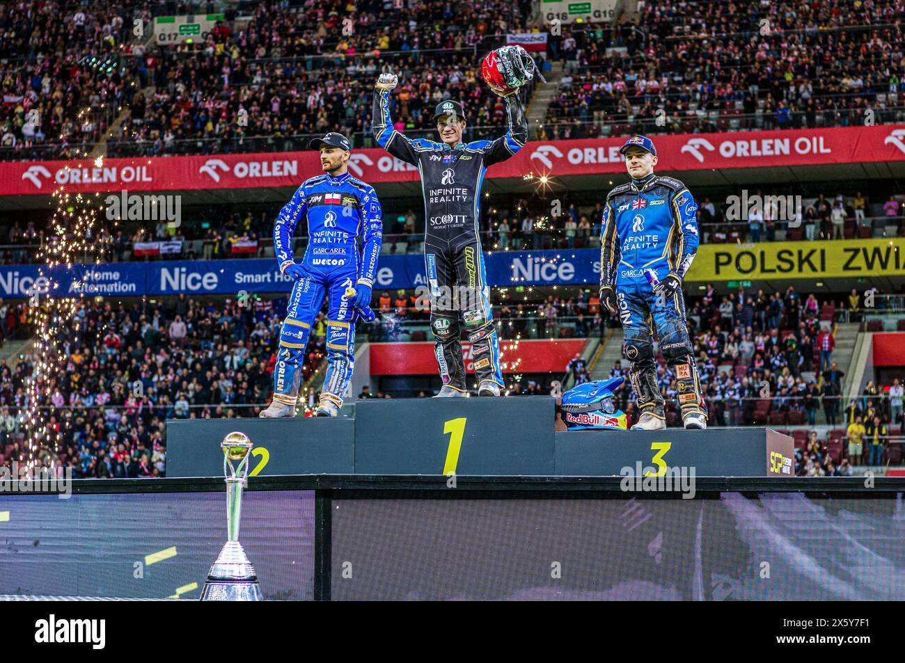 Varsovie, Pologne. 11 mai 2024. Jason Doyle célèbre sa victoire sur le ...