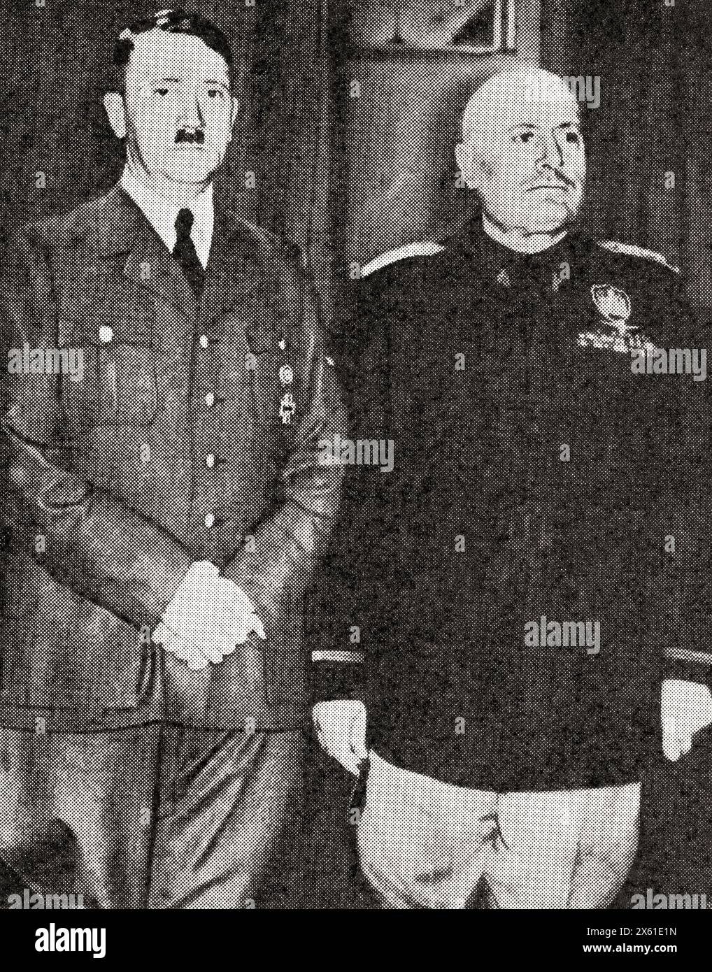 Réunion d'Hitler avec Mussolini dans une tentative de gagner de ...