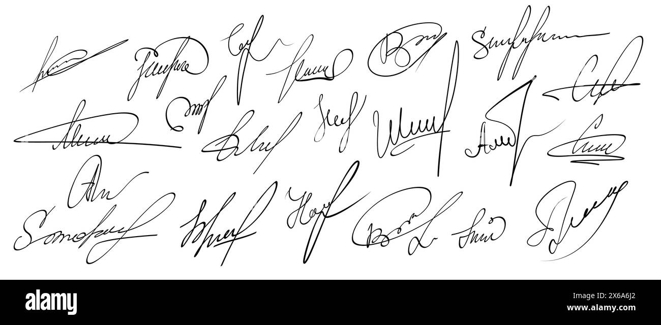 Autographe ou signature professionnelle de fac-similé manuscrit au ...