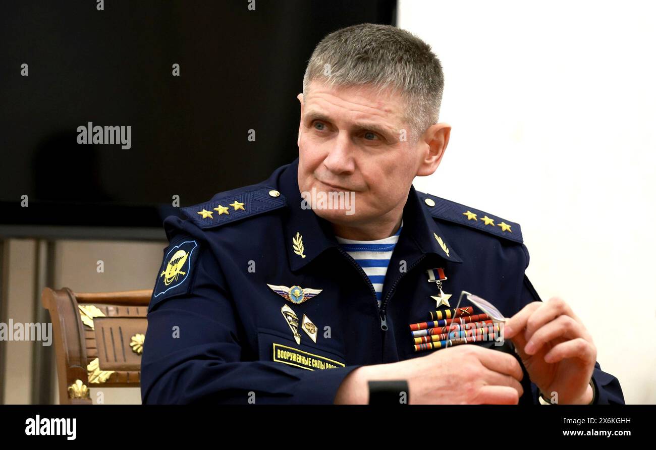 Moscou, Russie. 15 mai 2024. Commandant des forces aéroportées russes, le colonel général ...