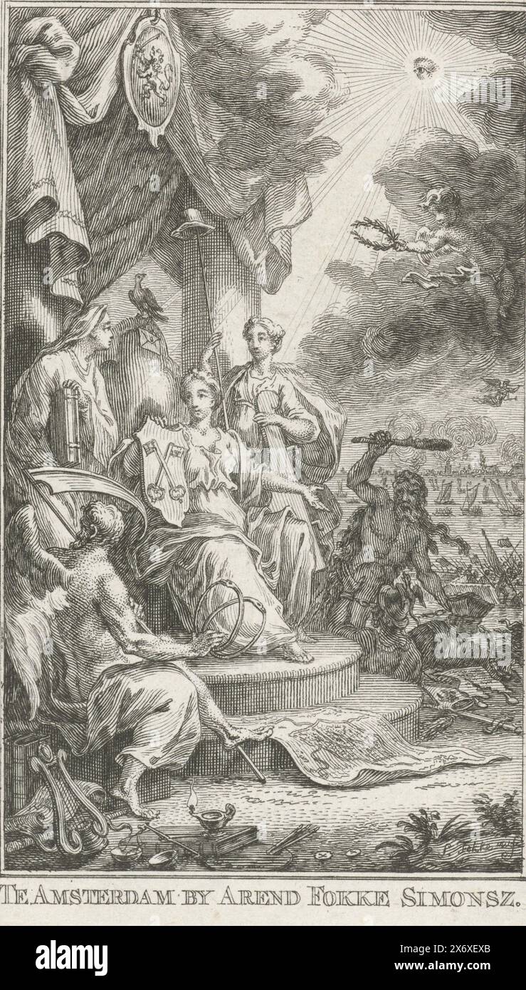 Allégorie sur le deuxième centenaire du relief de Leyde, 1774 ...