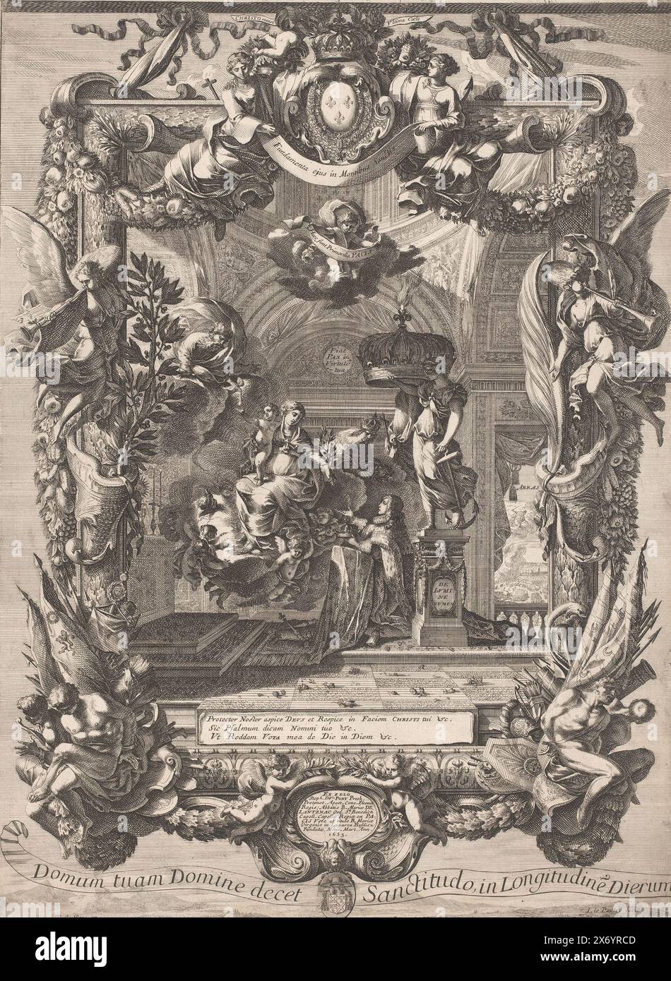 Allégorie du vœu de paix de Louis XIV après le siège d'Arras, scène ...