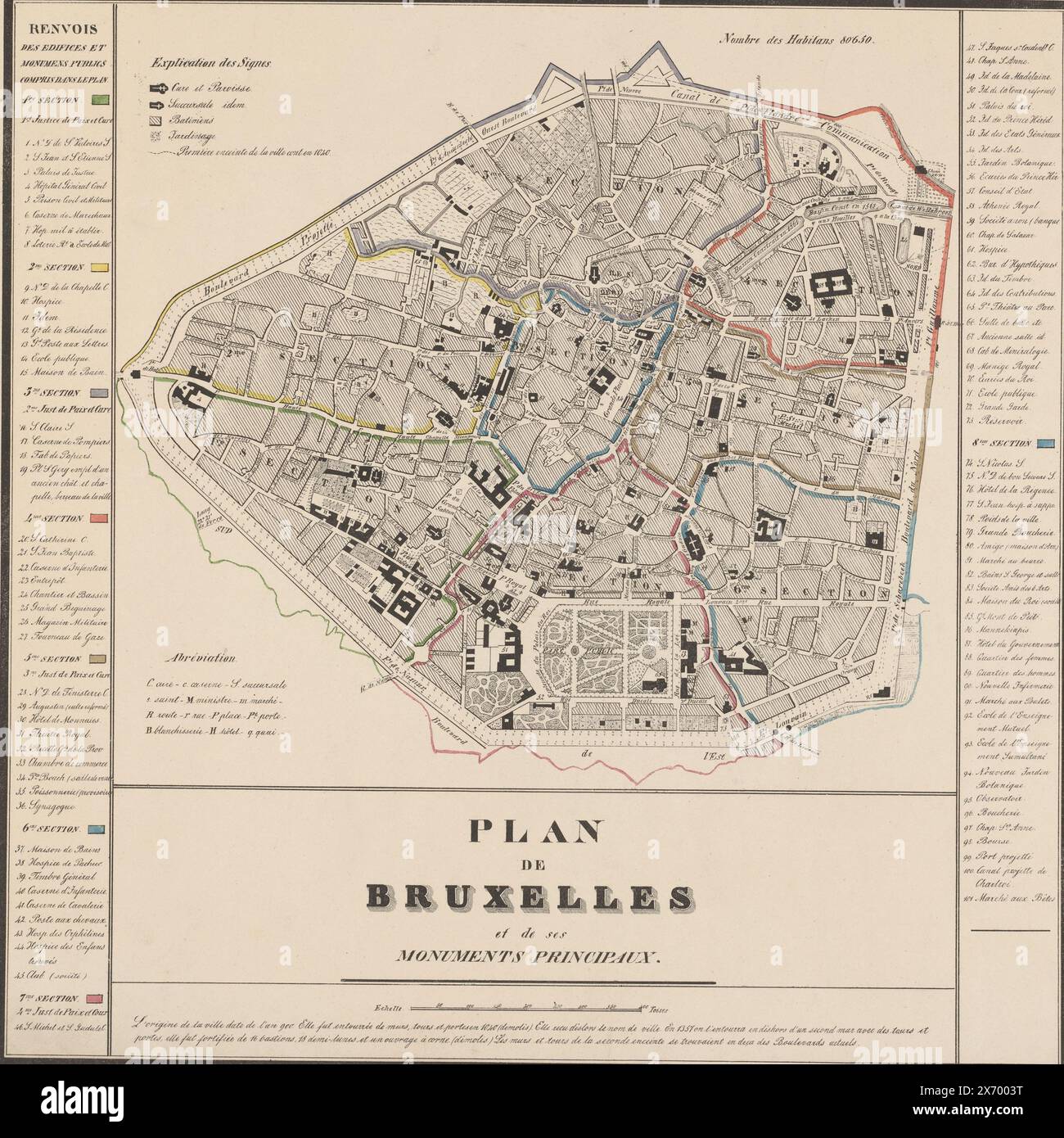 Plan de bruxelles et de ses monuments principaux Banque de ...