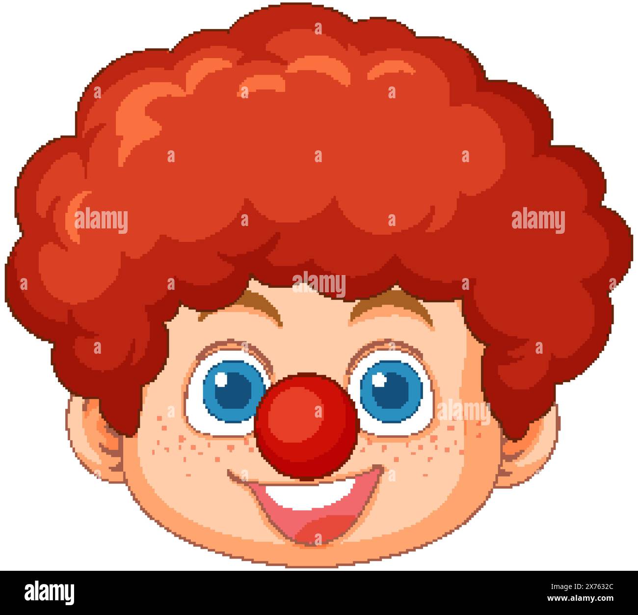 Clown heureux avec les cheveux roux et le nez Image Vectorielle Stock - Alamy