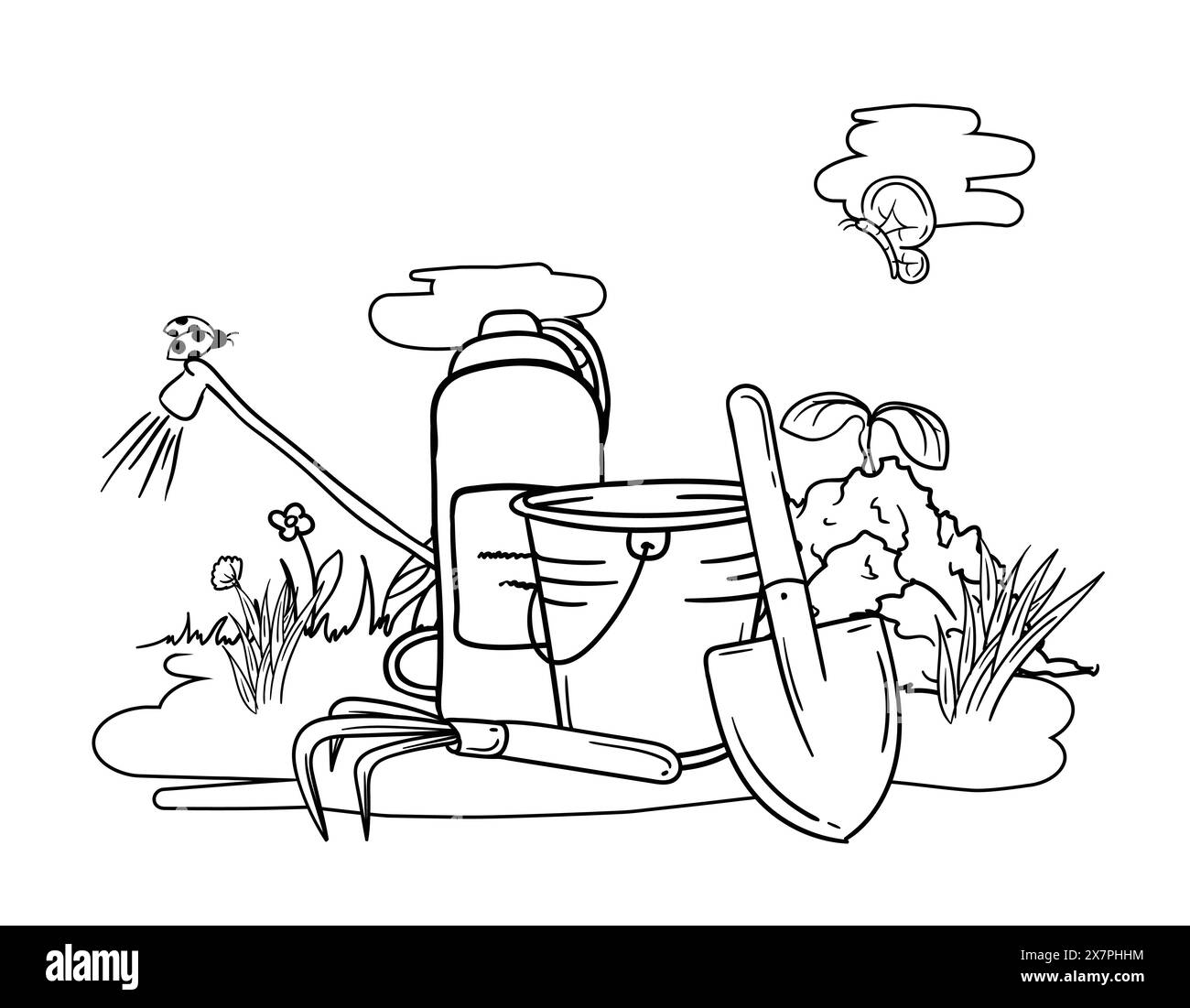 Coloriage Seau Et Pelle