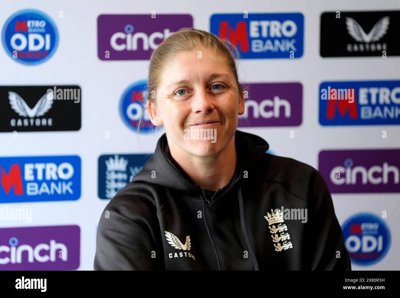 Heather Knight de l'Angleterre lors d'une conférence de presse suite à ...