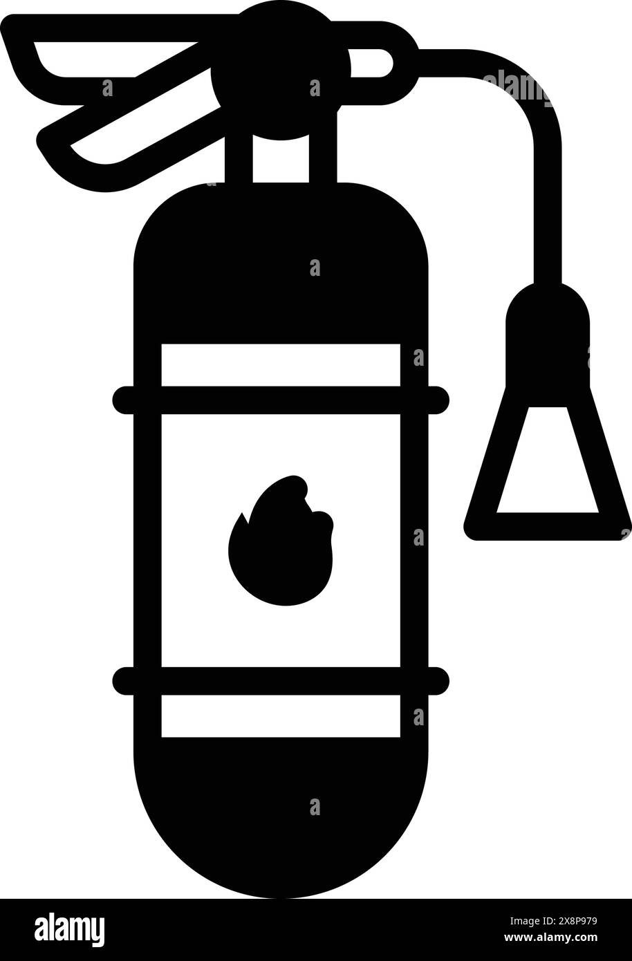 Extincteur logo Banque d'images noir et blanc - Alamy