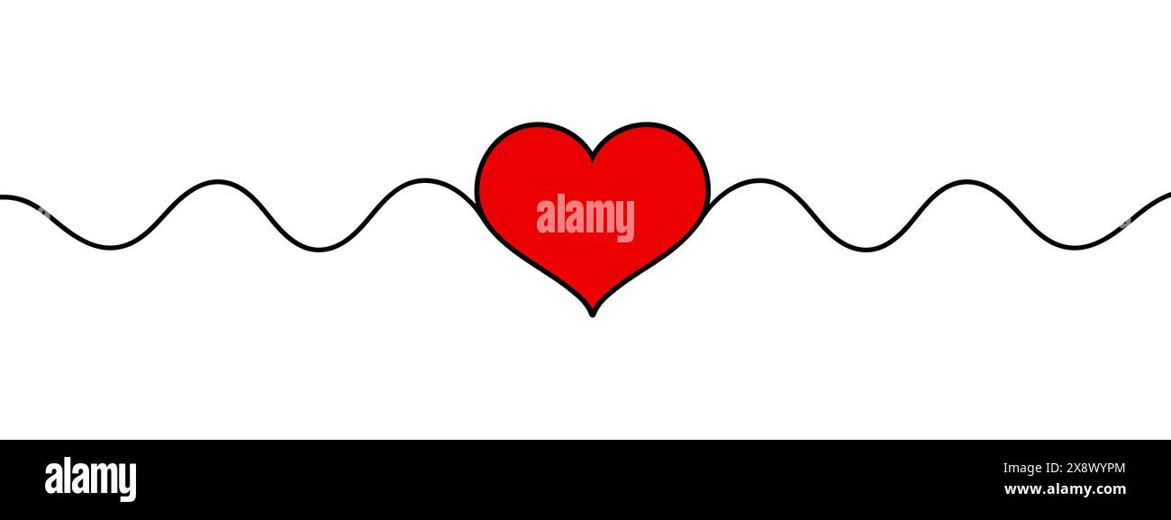 Cœur. Symbole d'amour abstrait. Illustration vectorielle de dessin au ...