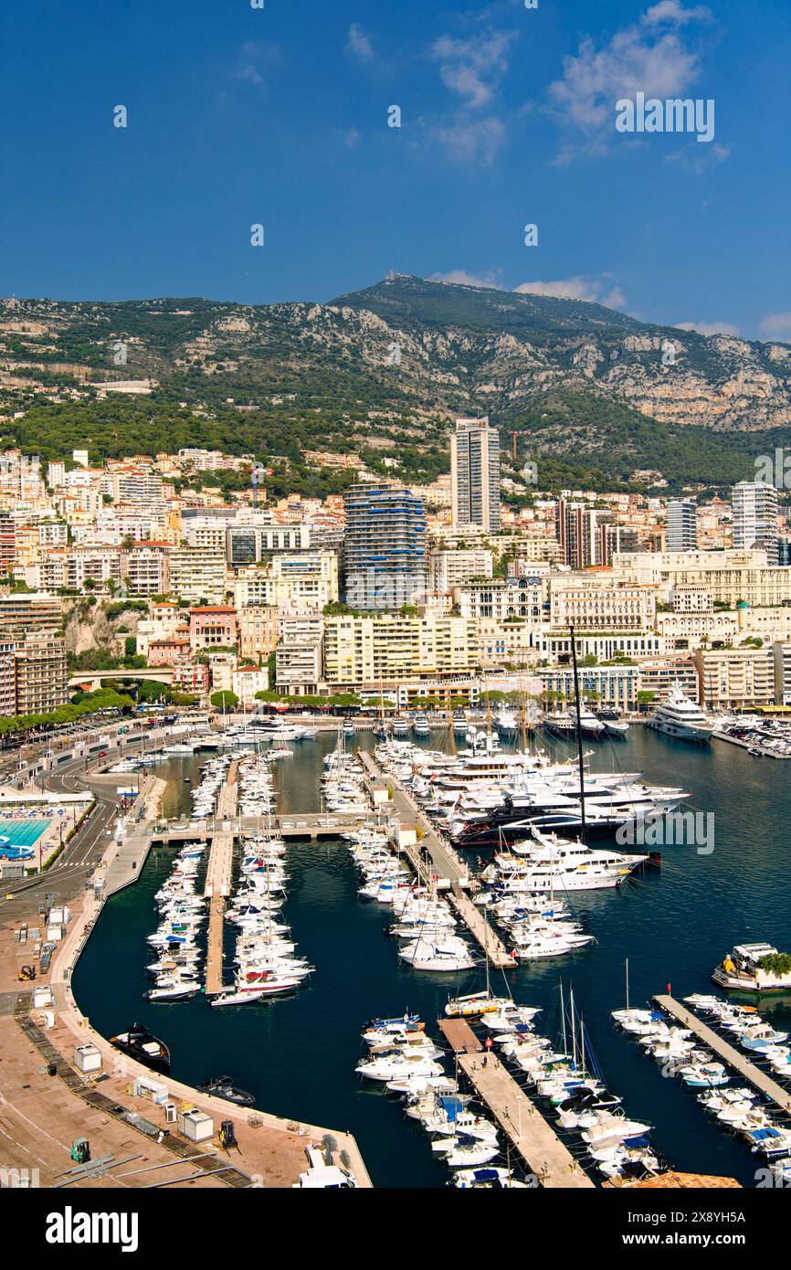 Principauté de Monaco, Monaco, Monte Carlo vue depuis la vieille ville ...