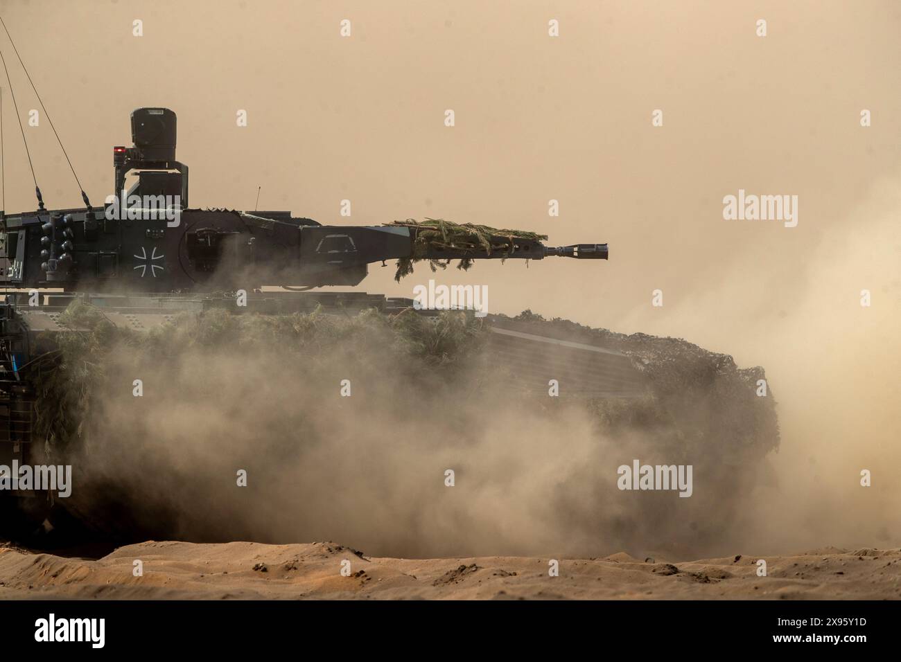 A German army Main battle tank Leopard 2A7V takes part in the ...