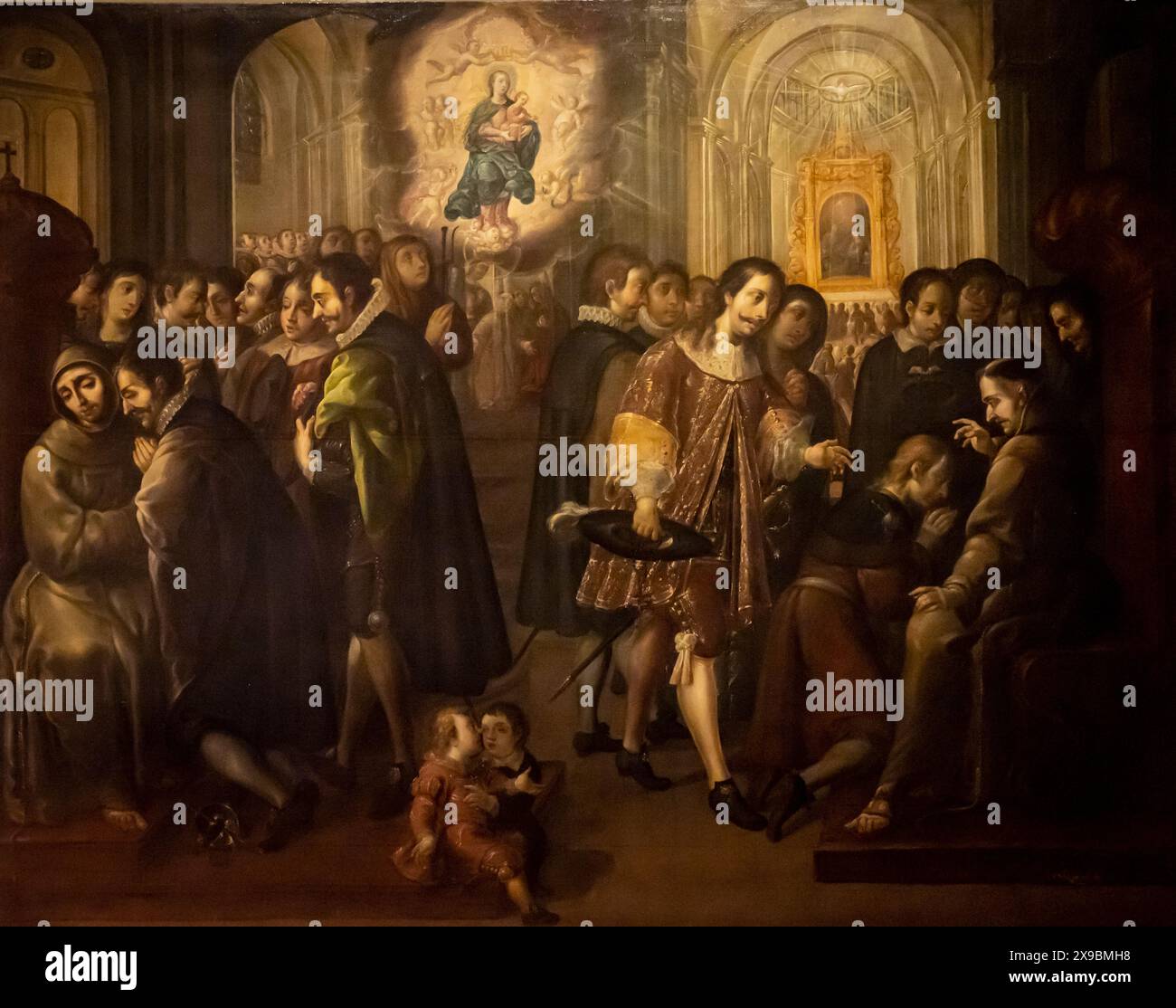 Tableau de style baroque de Cristobal de Villalpando, XVIIe siècle ...