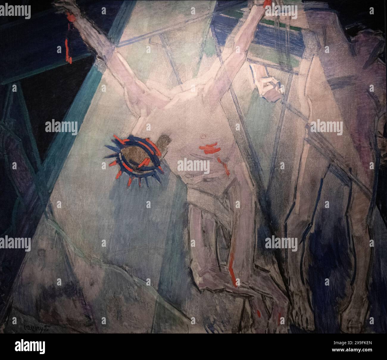 Peinture moderne christ sur la croix Banque de photographies et d ...