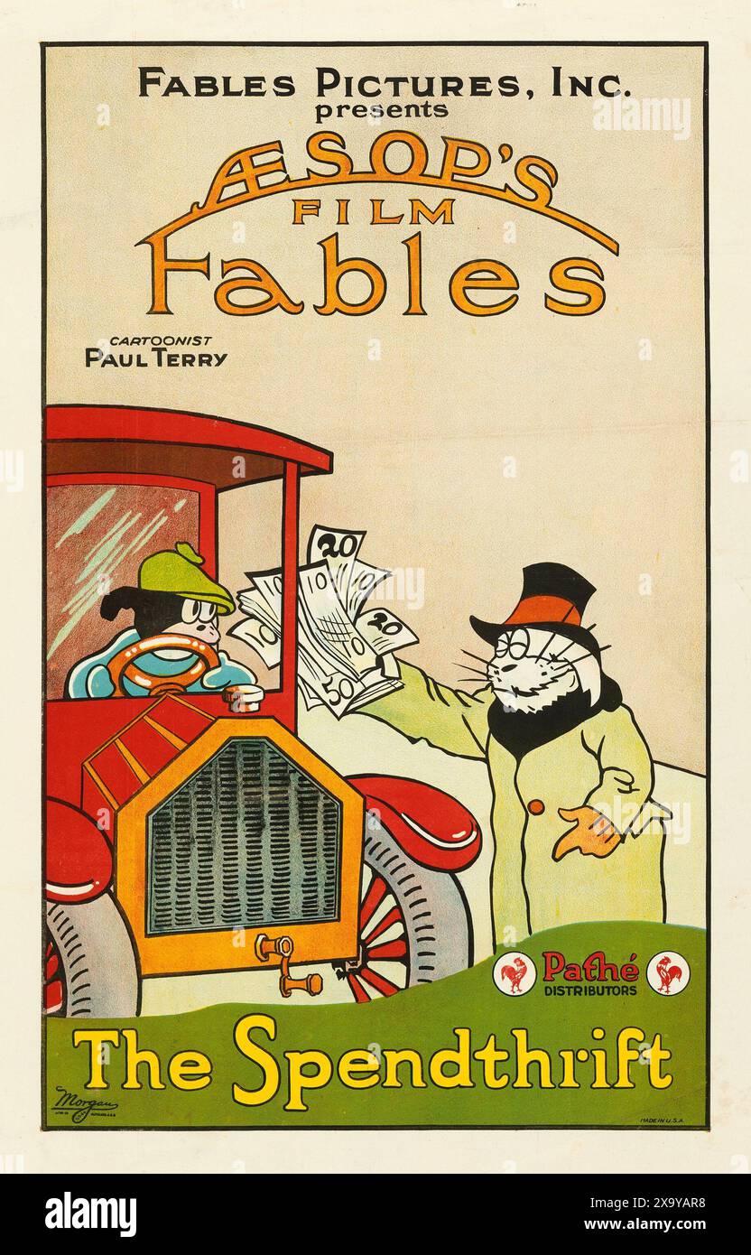Affiche de film ancien - The Spendthrift (Pathé, Aesop, Fables Pictures ...