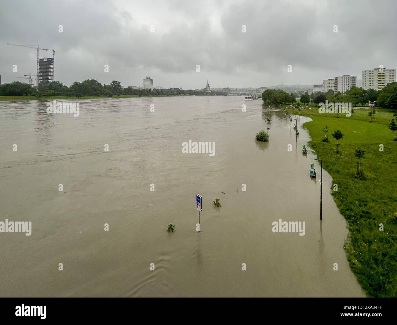 Linz, Urfahr, Hochwasser 04.06.2024, Linz, AUT, Urfahr, Hochwasser, im ...