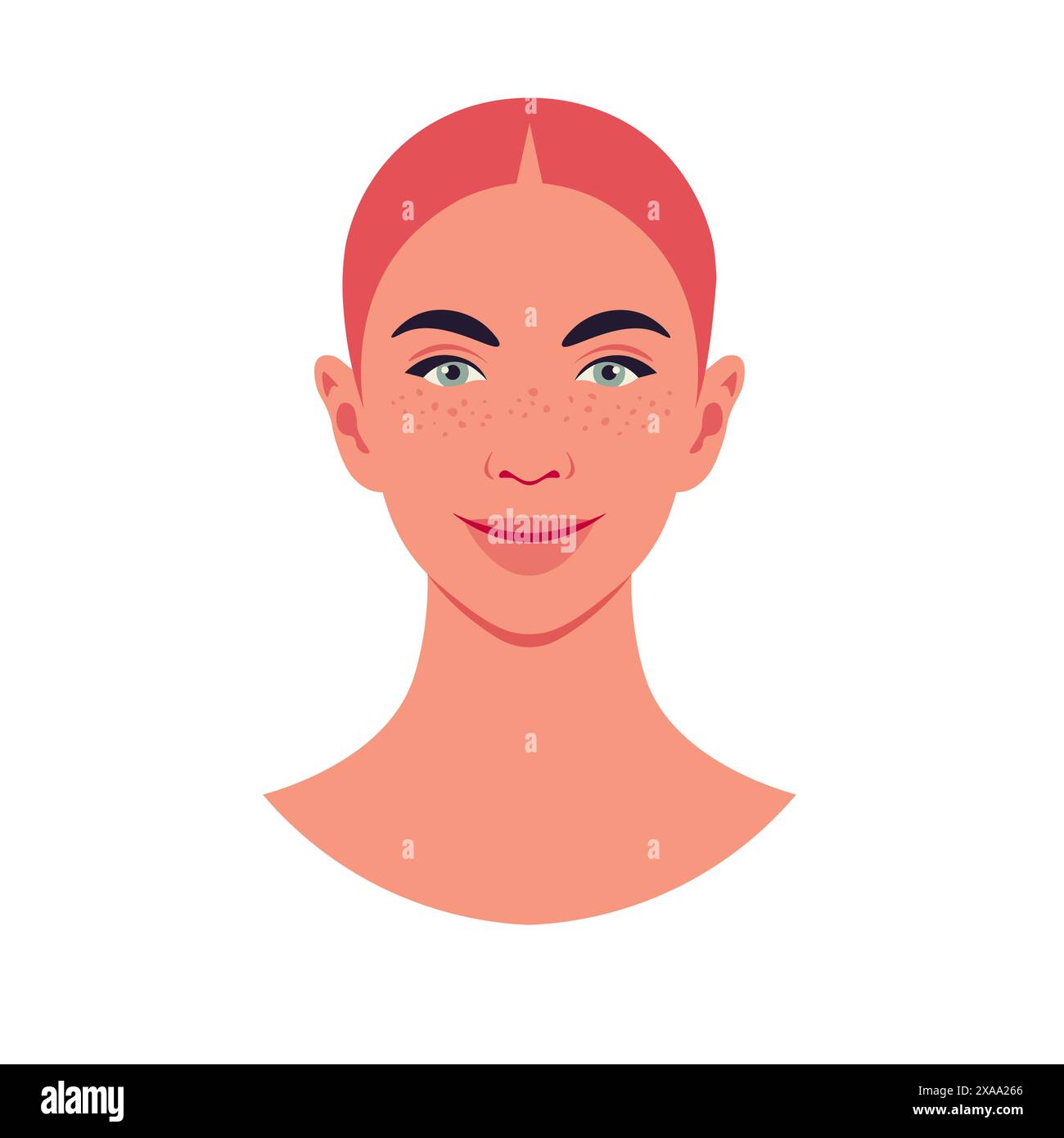 Portrait de jeune femme de rousseur Banque d'images vectorielles - Alamy