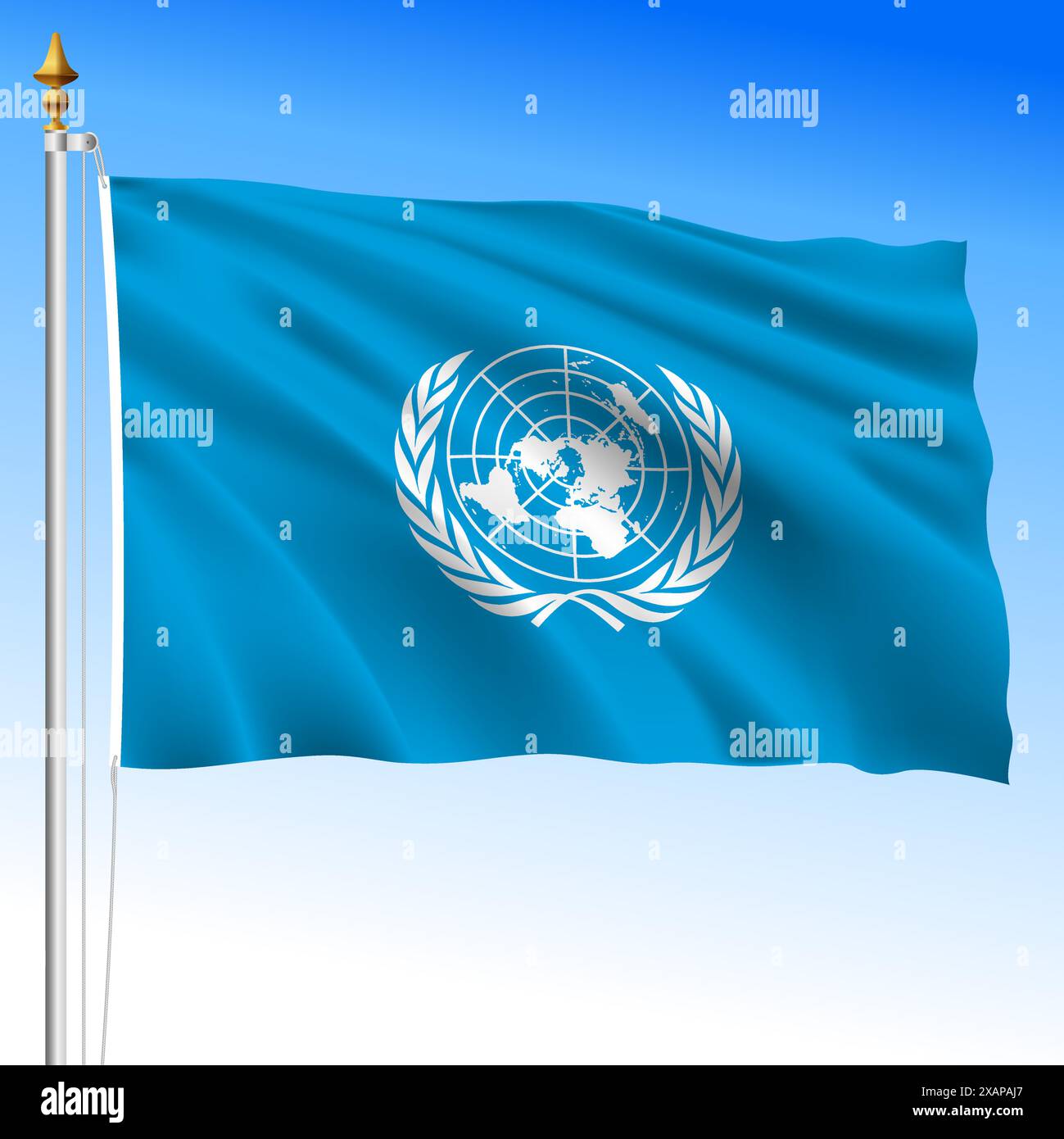 Drapeau ondulant des nations unies Banque d'images vectorielles - Alamy