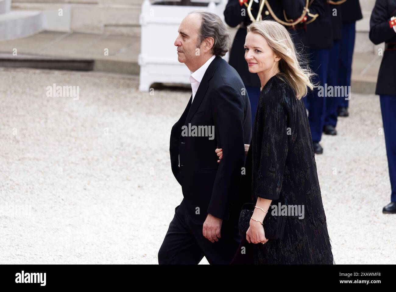 Paris, France. 8 juin 2024. Xavier Niel et son épouse Delphine Arnault ...