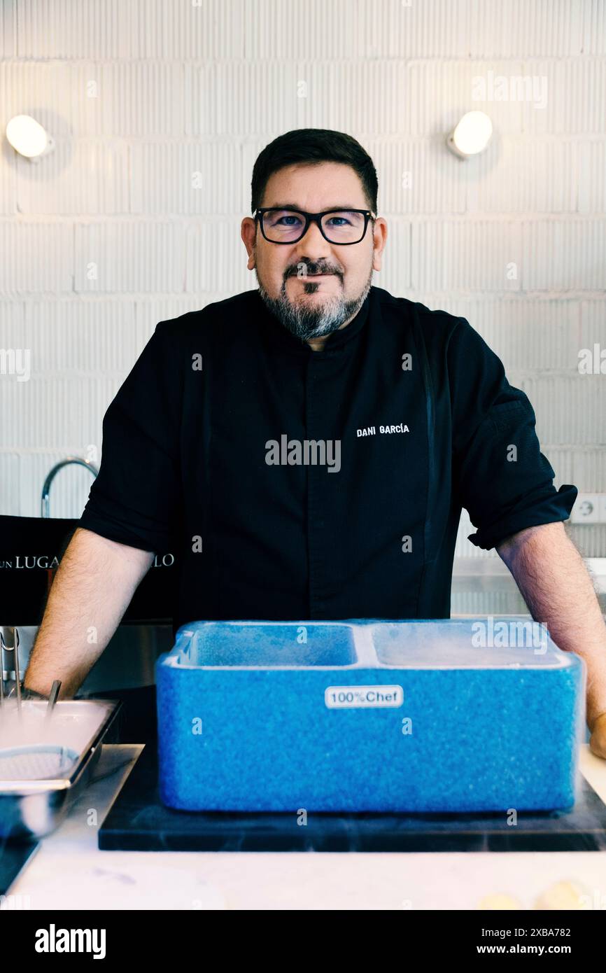 Chef Dani García poses for Europa Press, in his restaurant 'El Gusto es ...