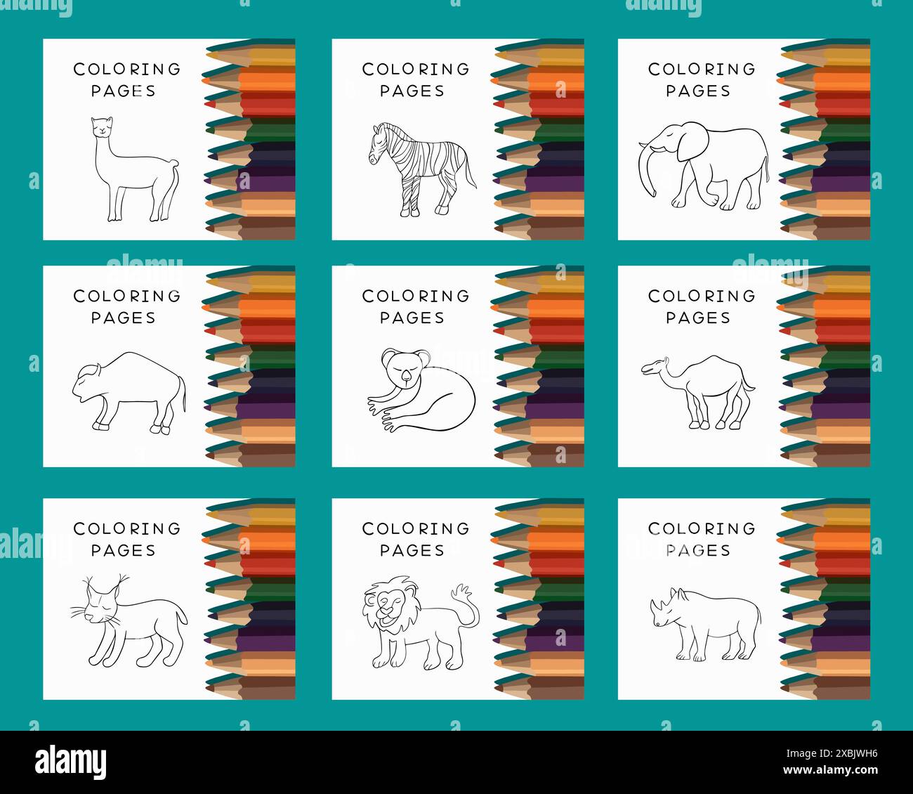 Coloriages de lion pour les enfants Banque de photographies et d’images ...