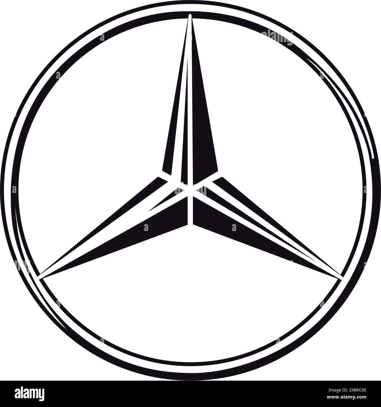 Mercedes logo on car Banque d'images vectorielles - Alamy