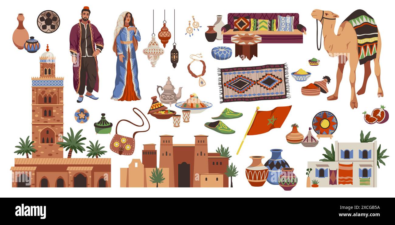 Costume traditionnel maroc Banque d'images vectorielles - Alamy