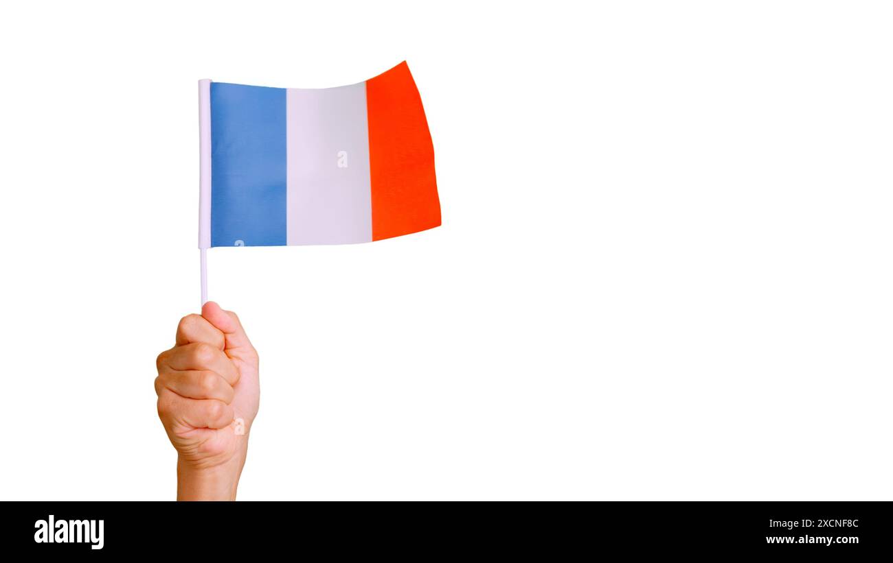 Drapeau français personne Banque d'images détourées - Alamy