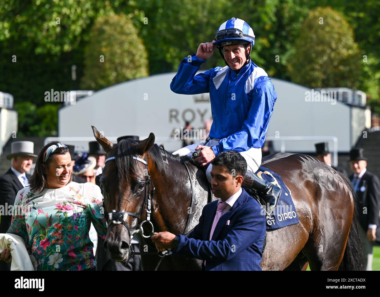 Ascot, Royaume-Uni. 18 juin 2024. Jim Crowley avec Israr après leur ...