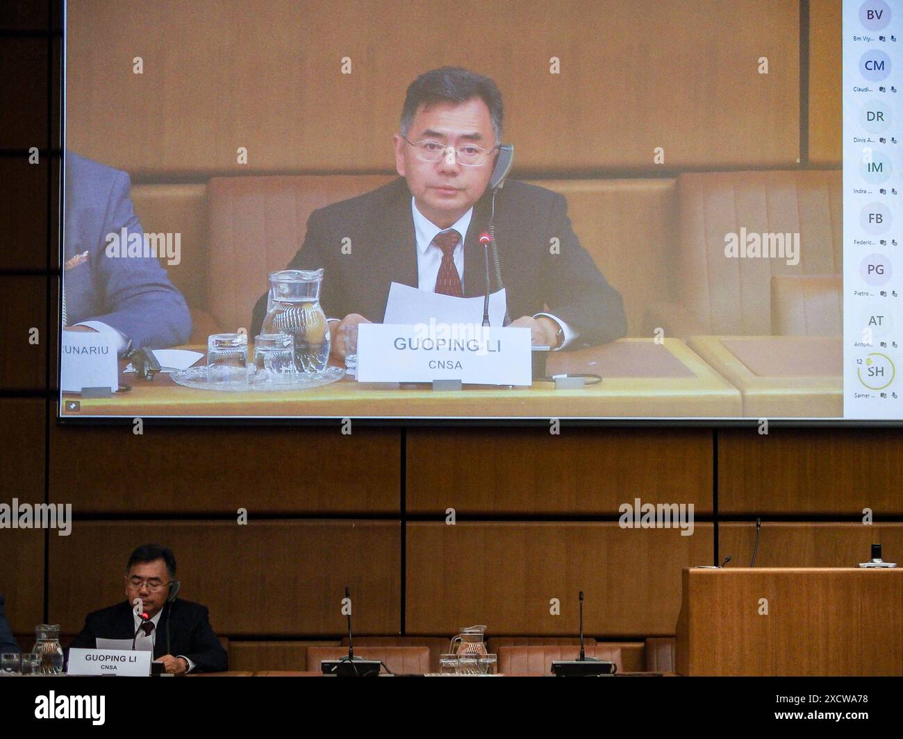 Vienne, Autriche, Autriche. 18 juin 2024. GUOPING LI de la CNSA prend la parole à la Conférence ...