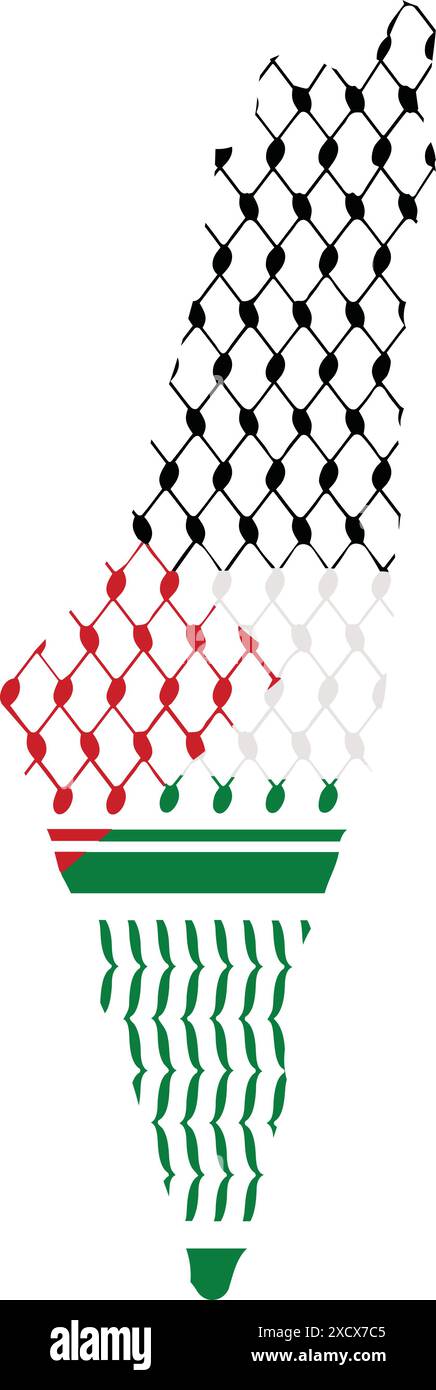 Carte de la palestine avec kufiya Banque d'images vectorielles - Alamy