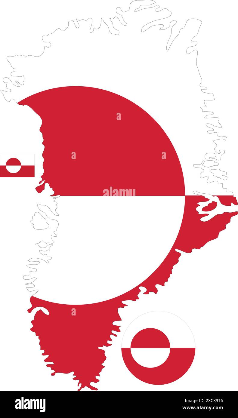 Carte du drapeau du groenland Banque d'images vectorielles - Alamy