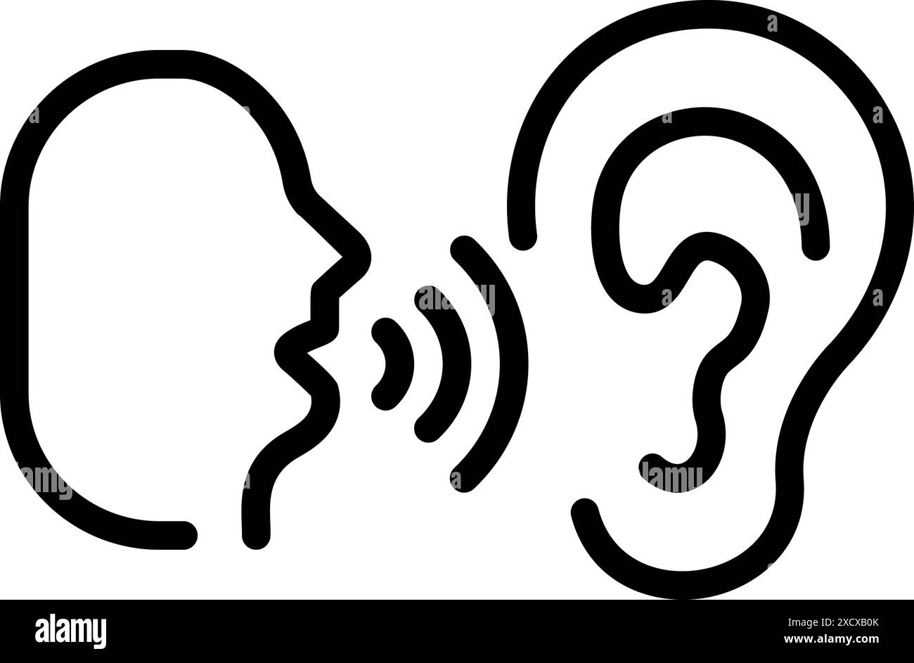 Murmurer oreille Banque d'images noir et blanc - Alamy