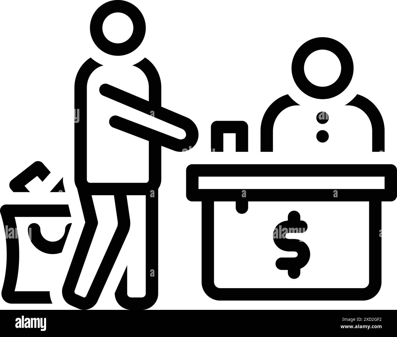 Caissier et client Banque d'images noir et blanc - Alamy