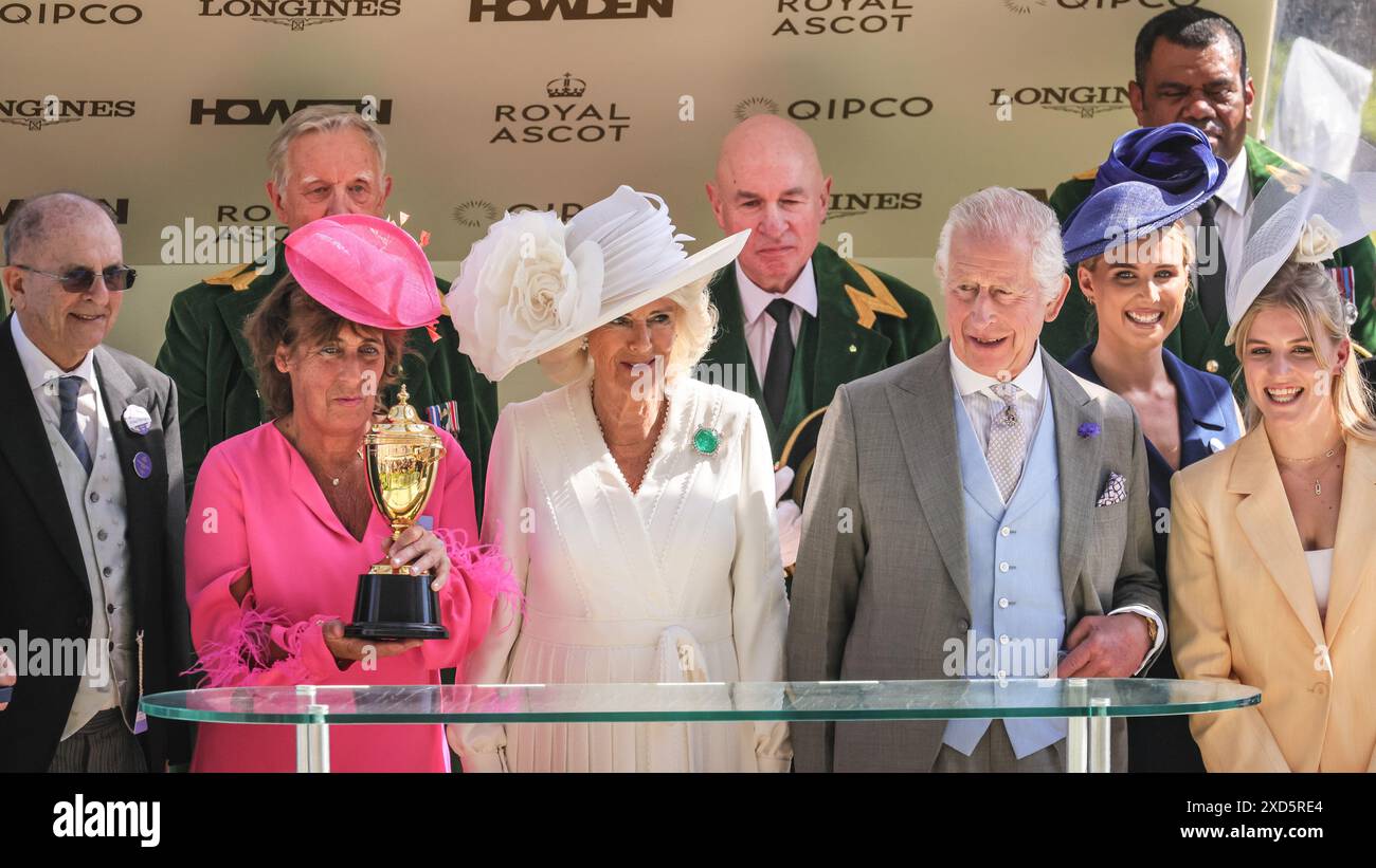 Ascot, Berkshire, Royaume-Uni. 20 juin 2024. Le roi Charles III et la ...