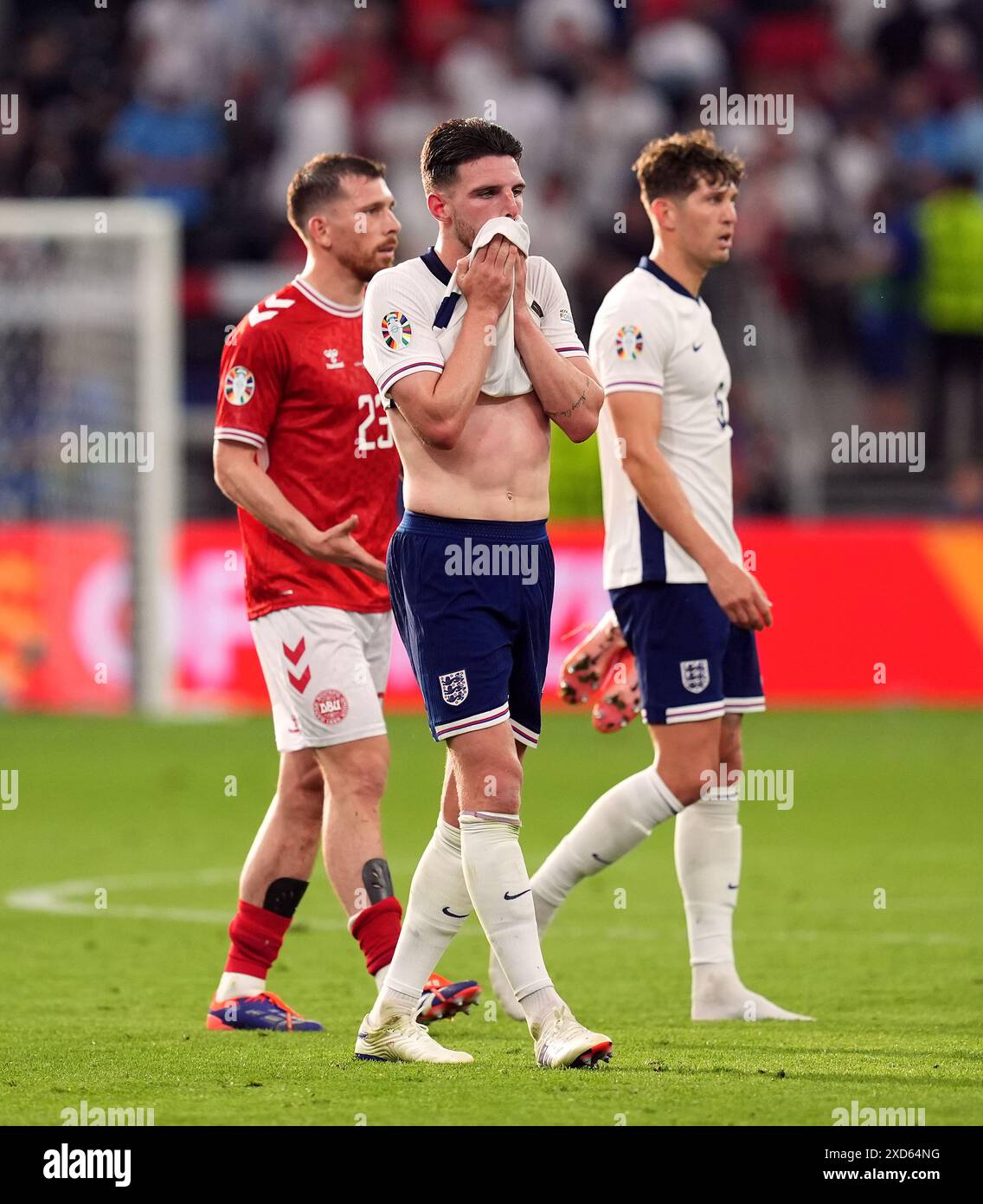 L'Anglais Declan Rice après le coup de sifflet final du match de l'UEFA ...