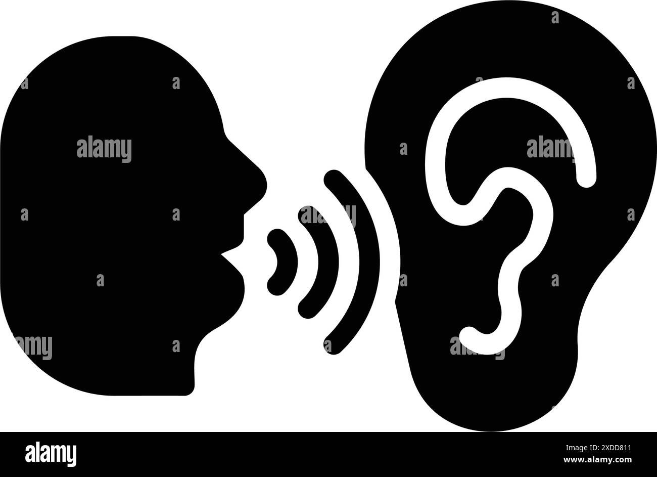 Murmurer oreille Banque d'images noir et blanc - Alamy