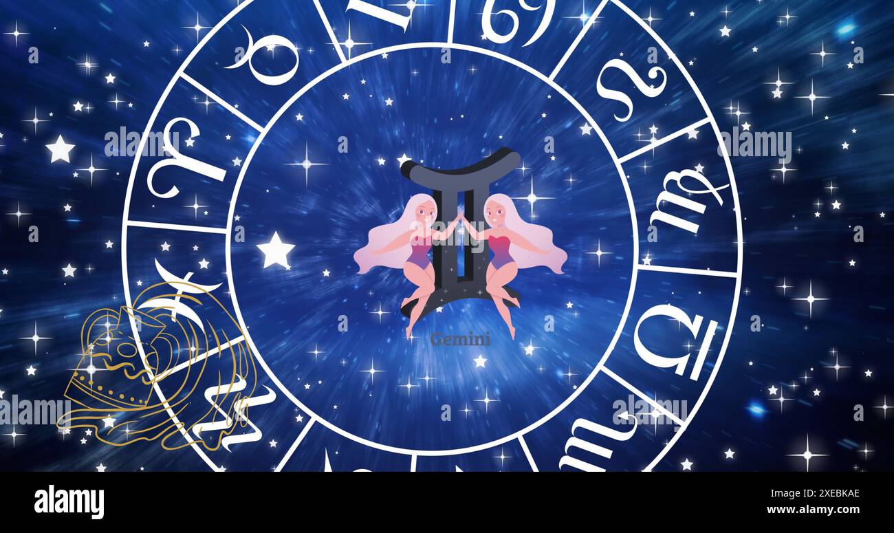 Signe astrologique sur le ciel étoilé Banque de photographies et d ...
