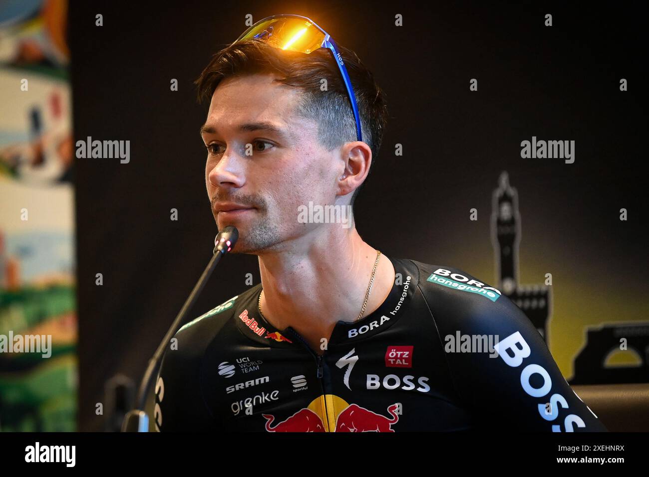 Portrait de Primoz Roglic (BORA-Hansgrohe-Red Bull) lors de la ...