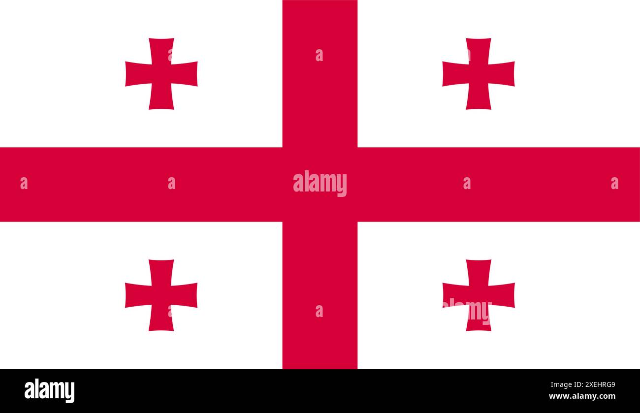 GEORGIA Flag illustration vectorielle, couleur officielle, drapeau ...