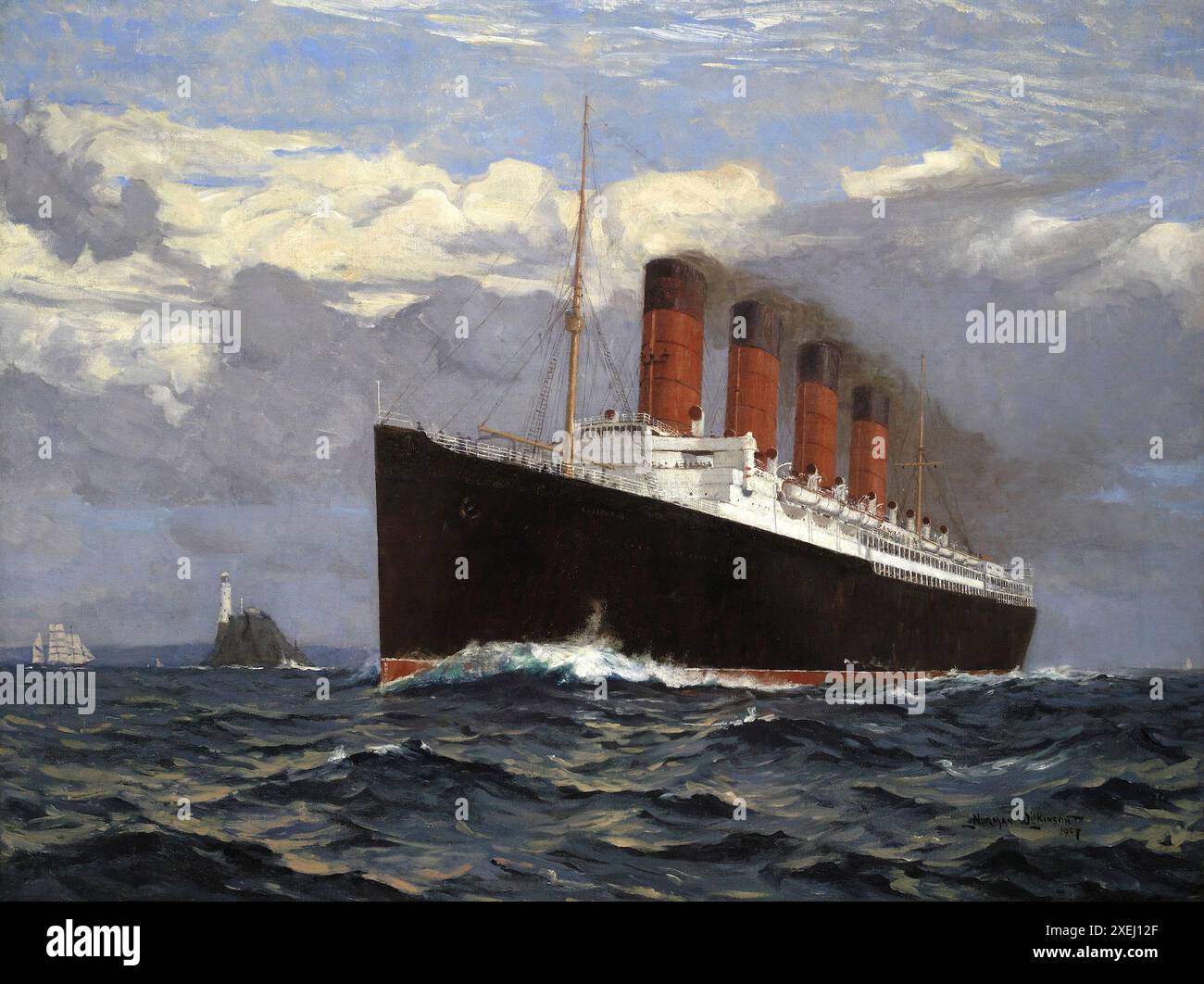 Lusitania mauretania ligne de croisière navires voyage de luxe vintage ...