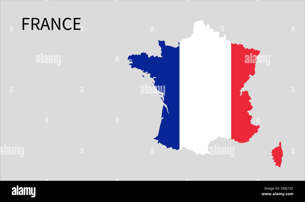 Carte drapeau france Banque d'images vectorielles - Alamy