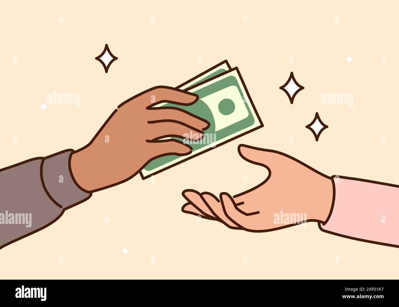 Paiement en espèces Banque d'images vectorielles - Alamy