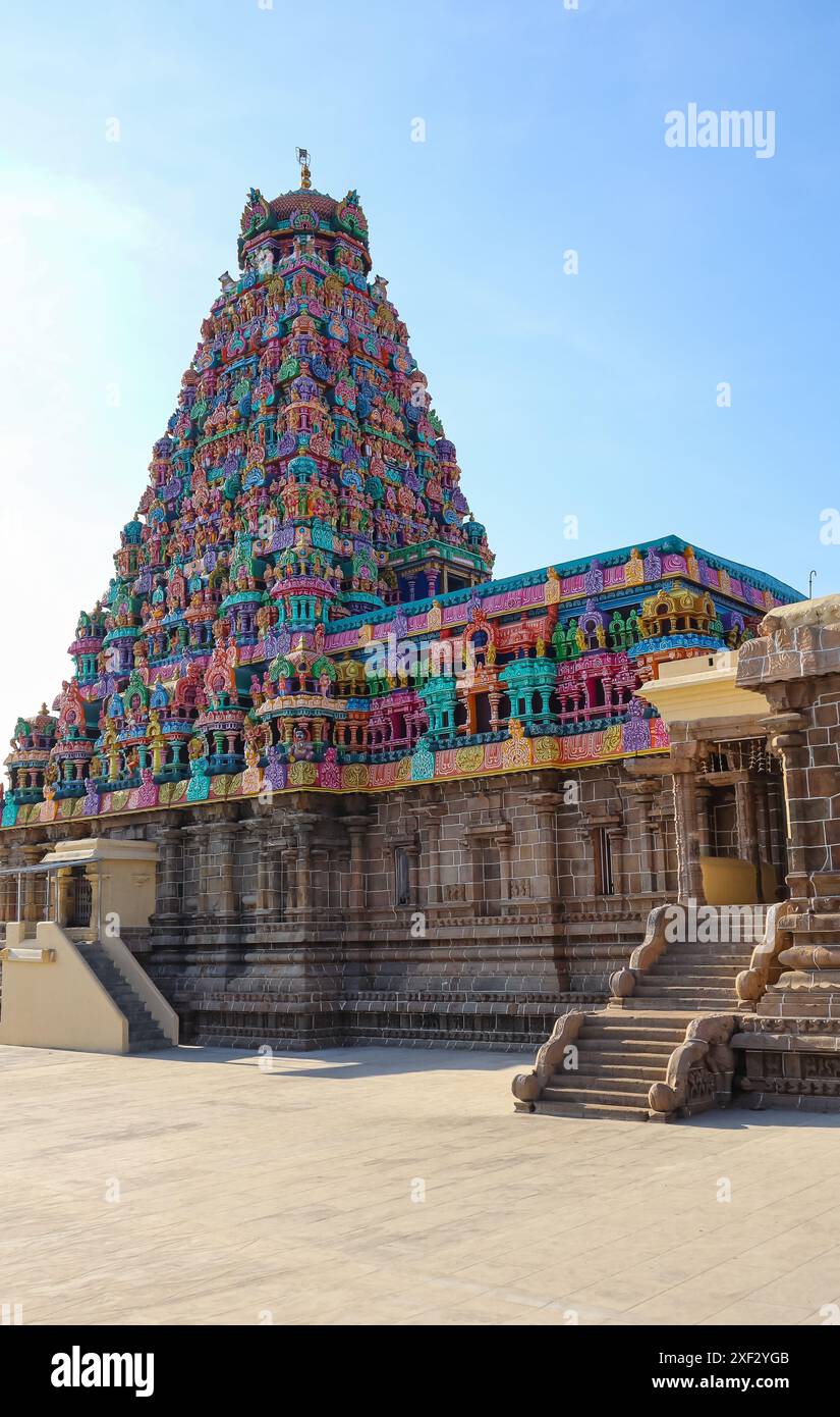 Gopuram du temple Arulmigu Kampahareswar, il a été construit par le roi ...