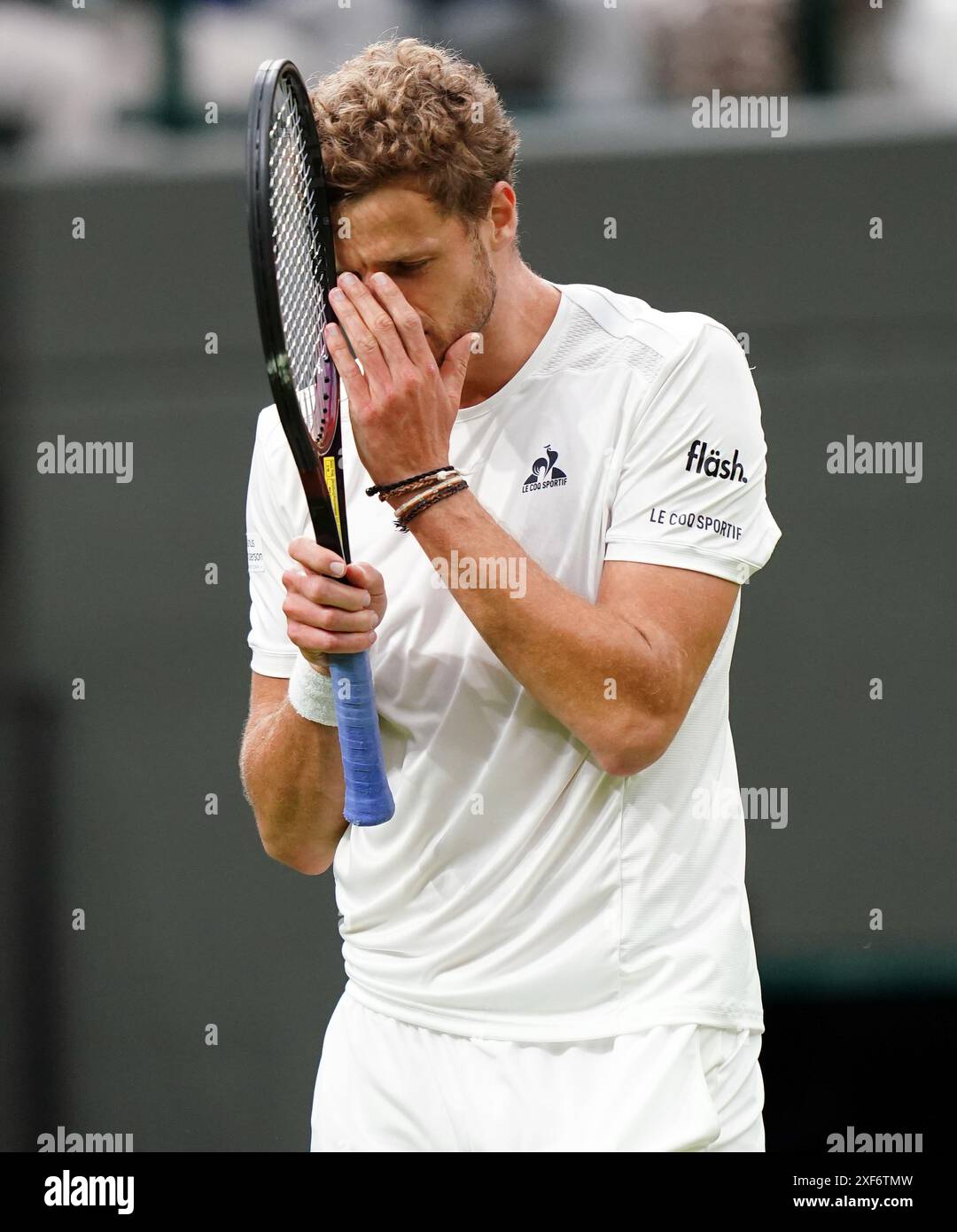Yannick Hanfmann réagit lors de son match contre Jannik Sinner le ...