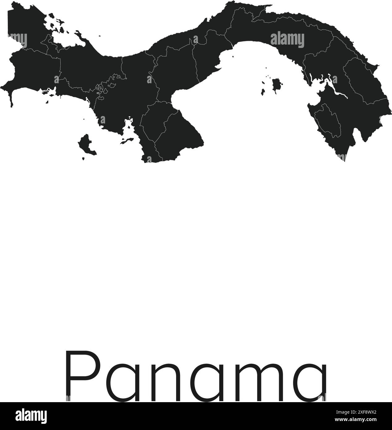Panama Map Vector Illustration - Silhouette, Outline, Panama Travel and ...