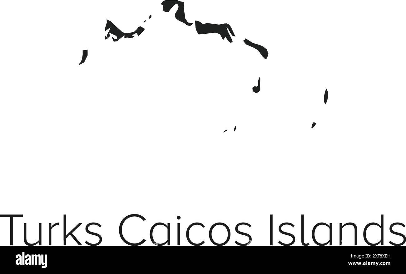 Turks Caicos Islands Map Vector Illustration - Silhouette, Outline ...