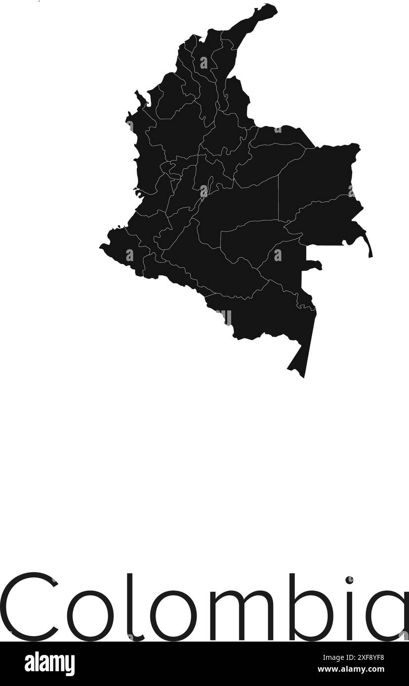 Colombia Map Vector Illustration - Silhouette, Outline, Colombia Travel ...