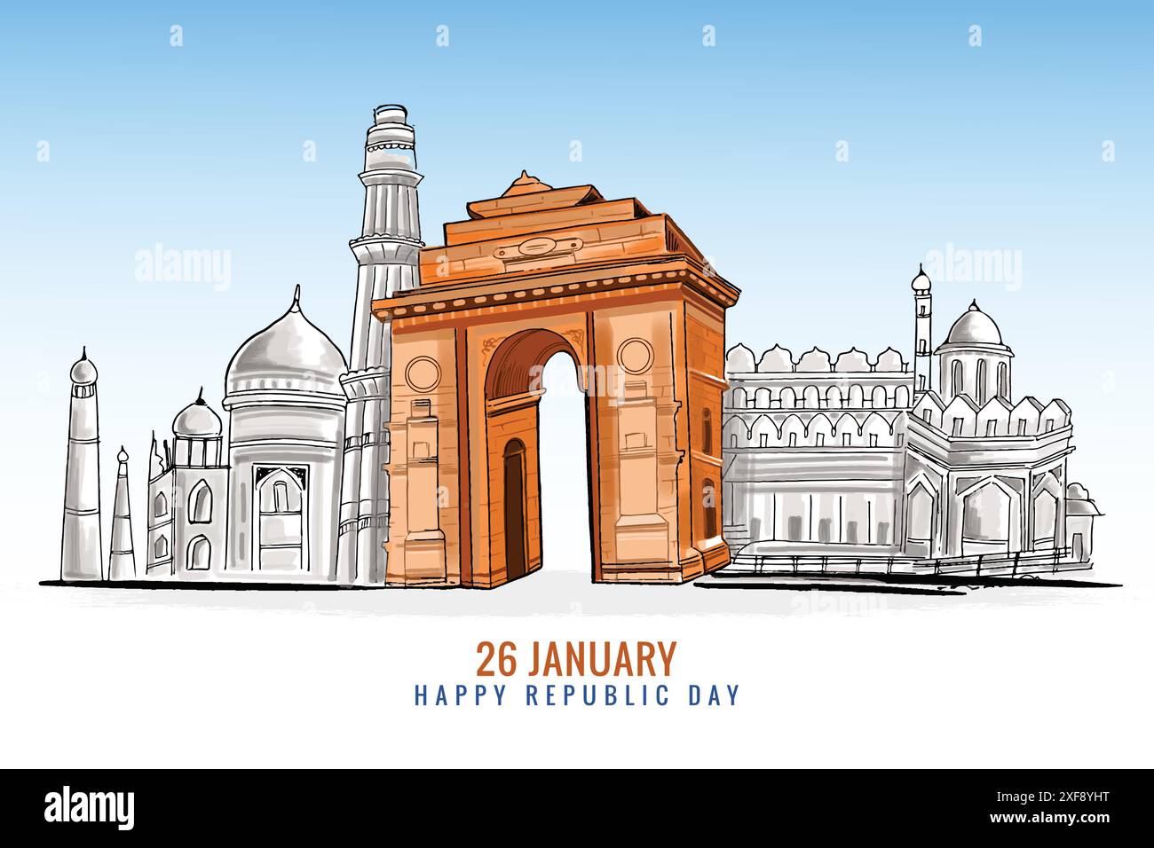 Indian monuments Banque d'images vectorielles - Alamy