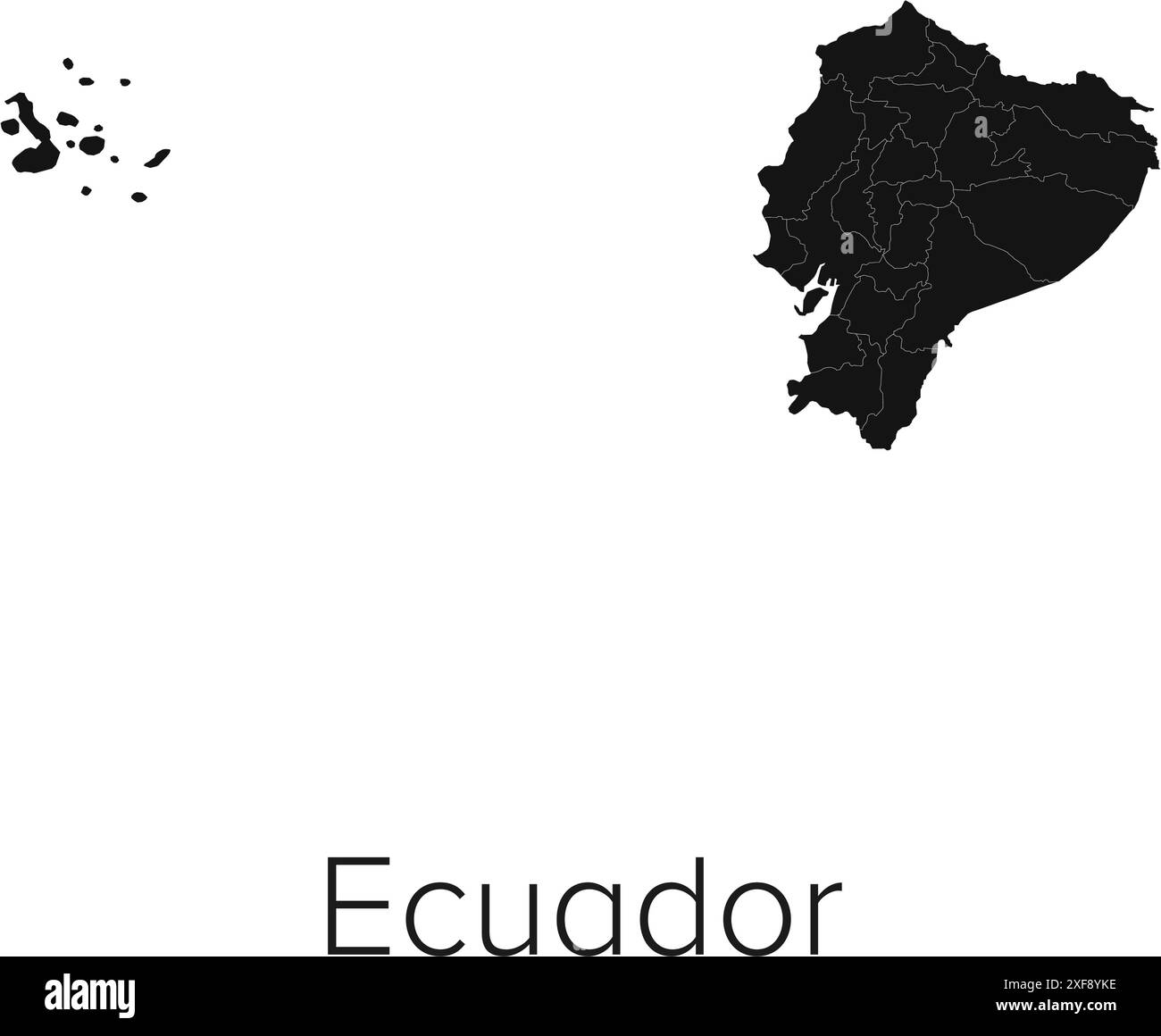 Ecuador Map Vector Illustration - Silhouette, Outline, Ecuador Travel ...